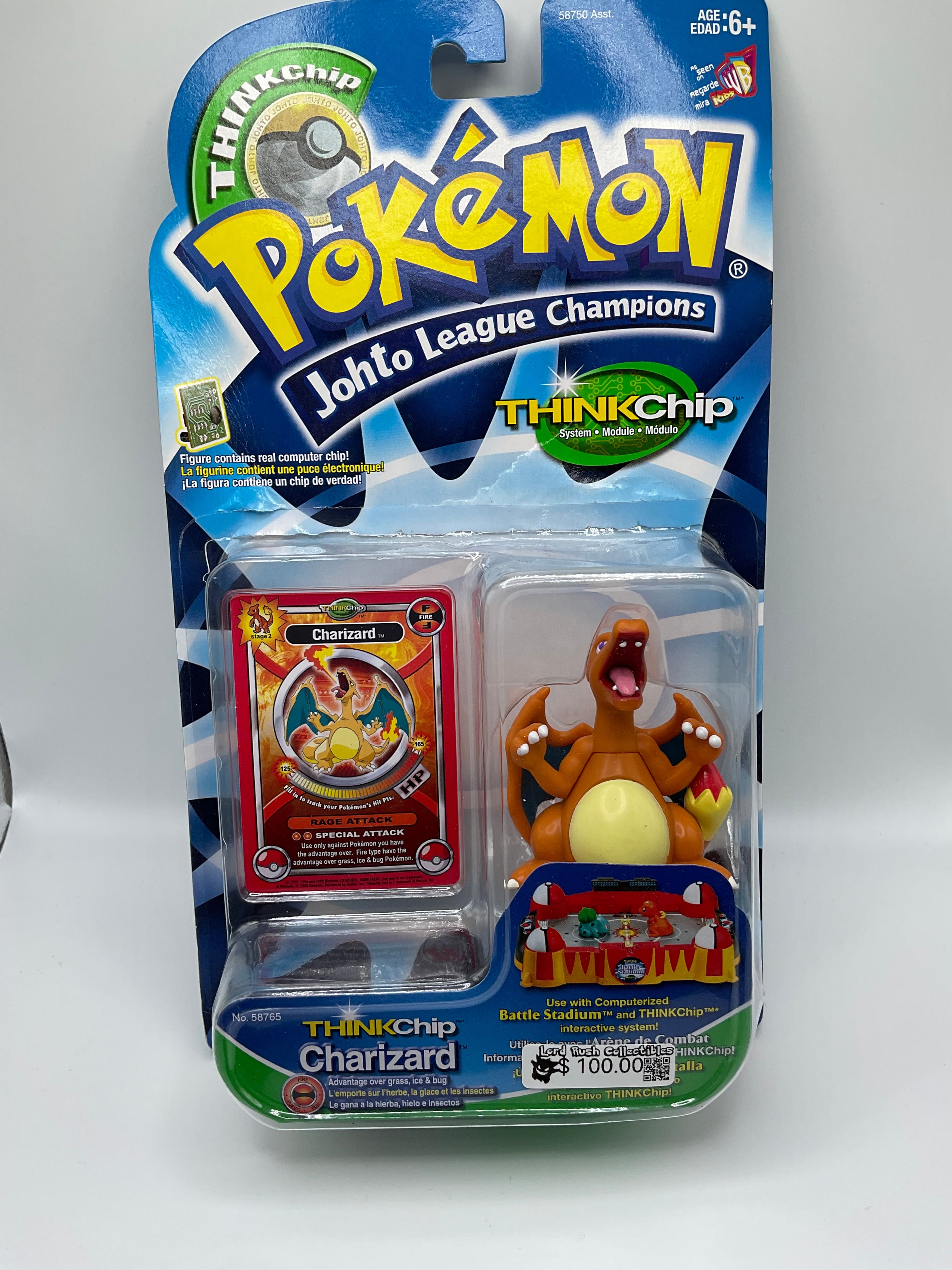 Rare Vintage Hasbro 2000 Thinkchip (Charizard) Johto League Champions ...